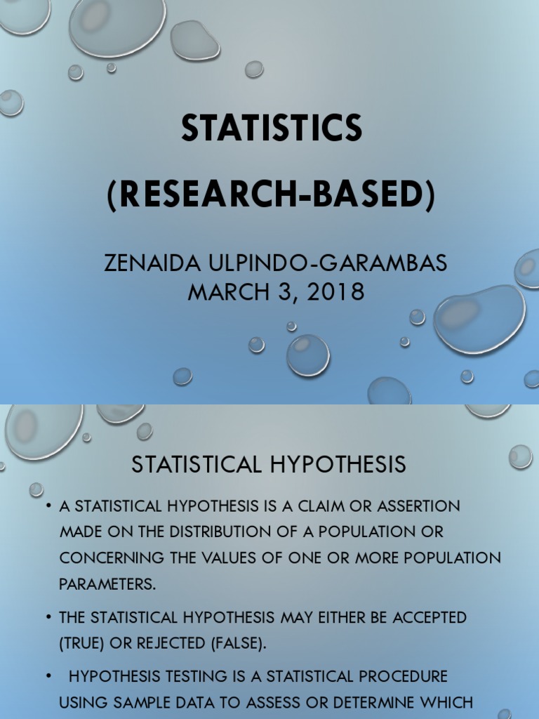 Statistics in Research | PDF | Student's T Test | Correlation And ...