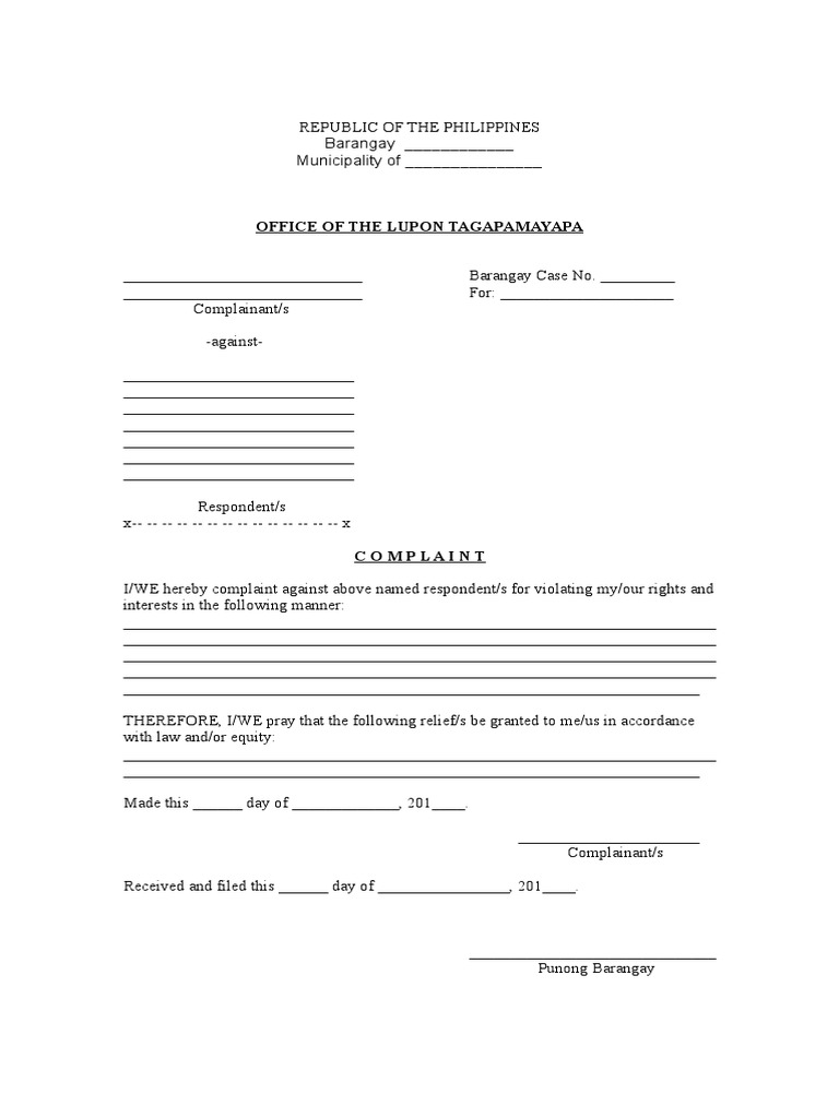 Office of The Lupon Tagapamayapa | PDF