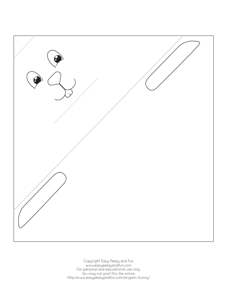 Origami Rabbit Head Printable Template PDF | PDF