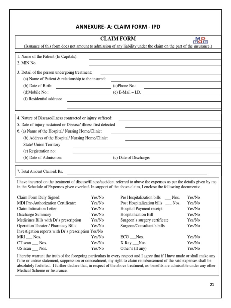 Sail Ipd Form | PDF | Hospital | Patient