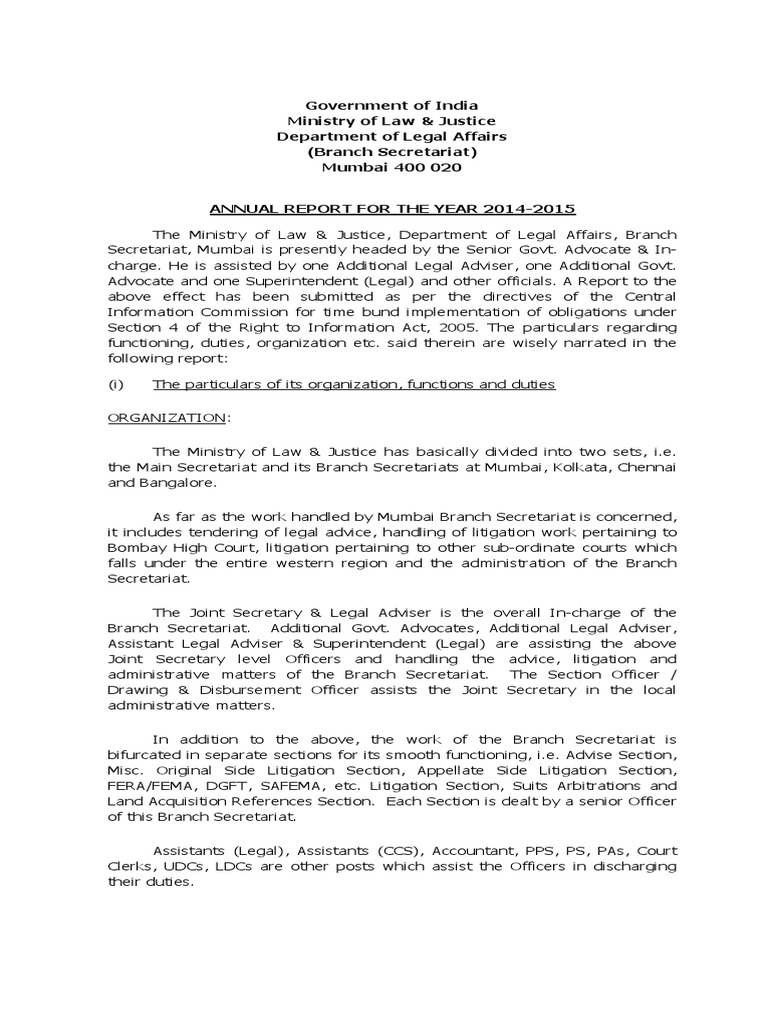 Branch Sectt. Mumbai (RTI) - 0 | PDF | Government Of India | Barrister