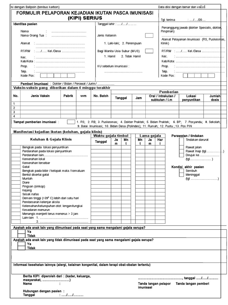 Formulir Kipi | PDF
