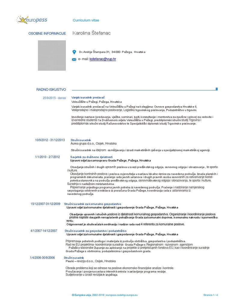 Europass CV KŠ | PDF