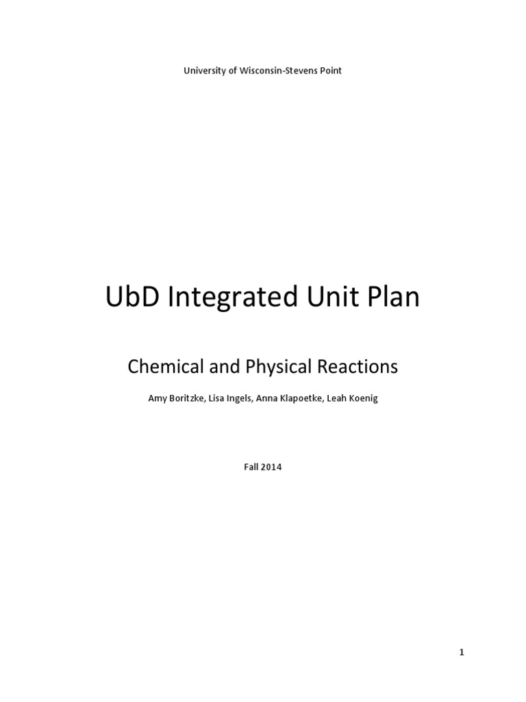 UbD Unit Plan Science | PDF | Educational Assessment | Science
