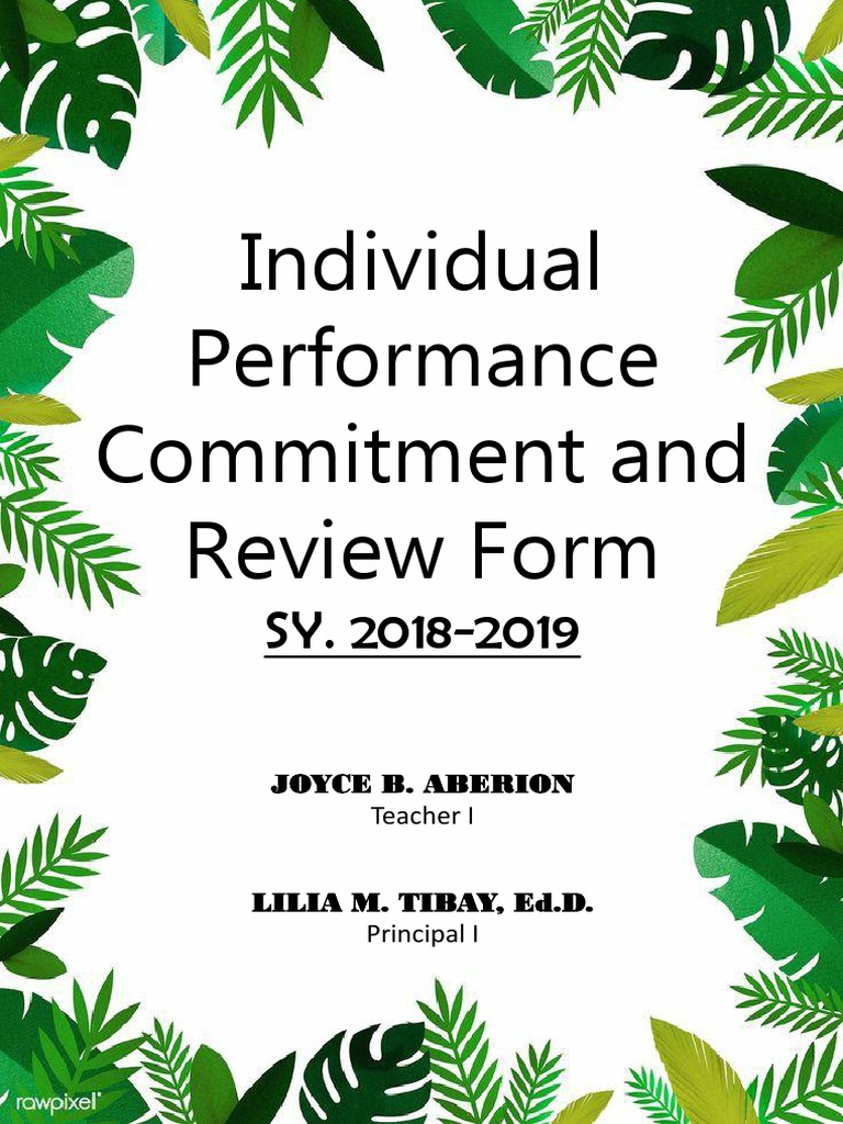 Individual Performance Commitment and Review Form: Joyce B. Aberion ...