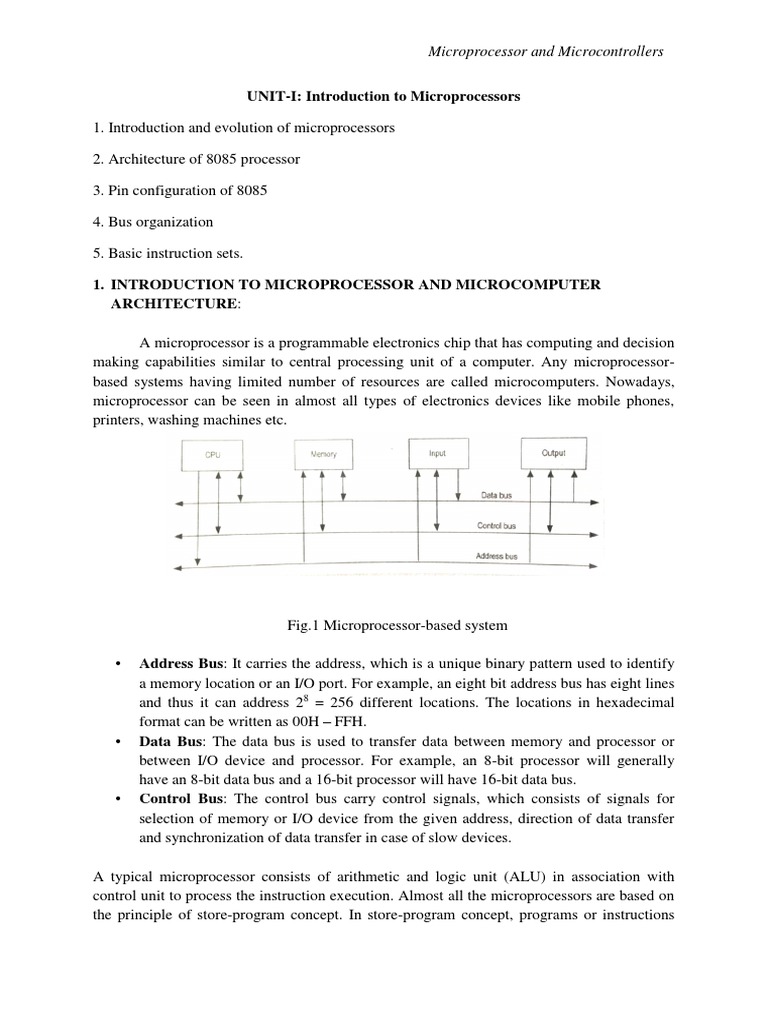 UNIT-I: Introduction To Microprocessors: Microprocessor and Microcontrollers | Download Free PDF ...