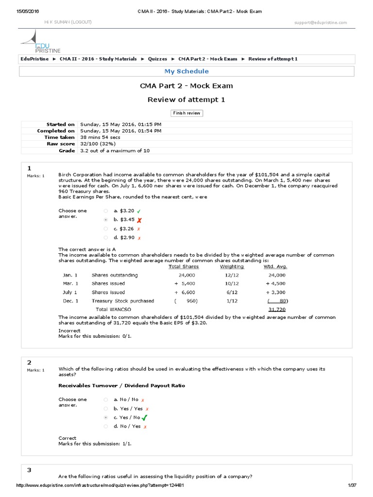 CMA II 2016 Study Materials CMA Part 2 M | PDF | Revenue | Depreciation