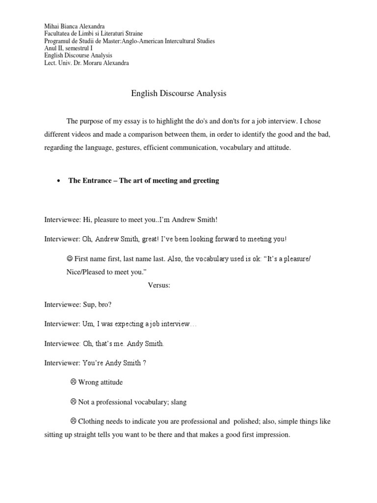 English Discourse Analysis | PDF | Adjective | Adverb