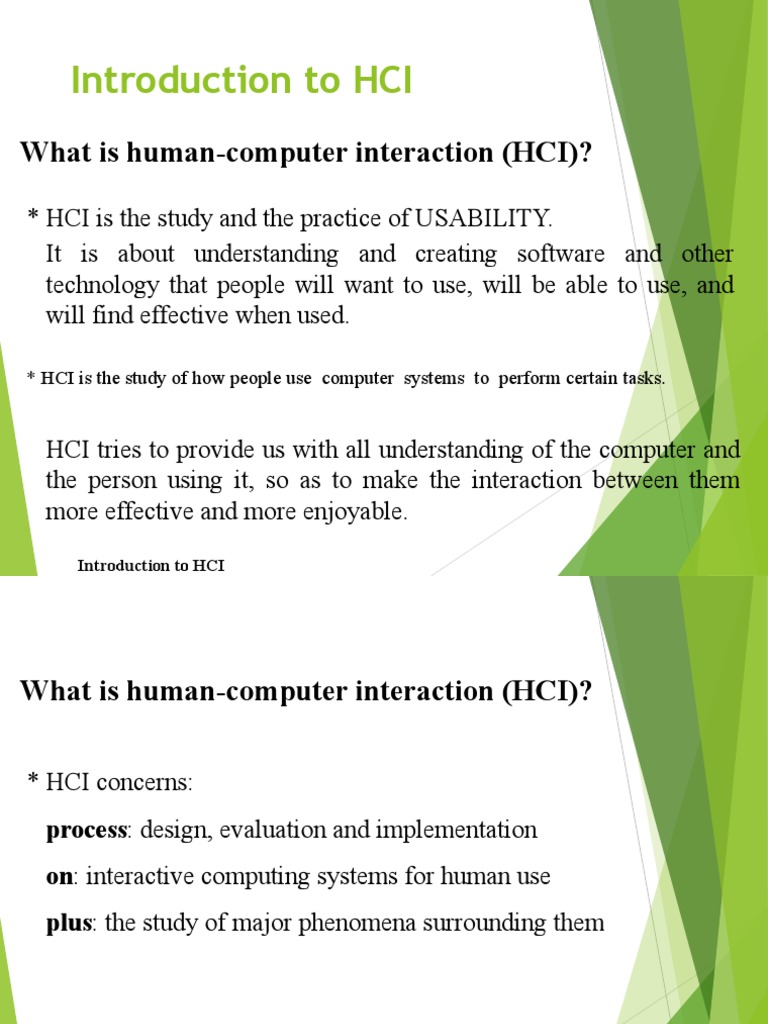 Introduction To HCI: What Is Human-Computer Interaction (HCI) ? | PDF ...