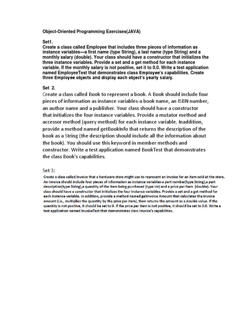 Java OOP Exercises | PDF