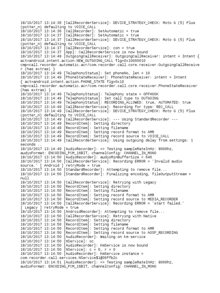 CallRecord Log | PDF | Filename | Utility Software