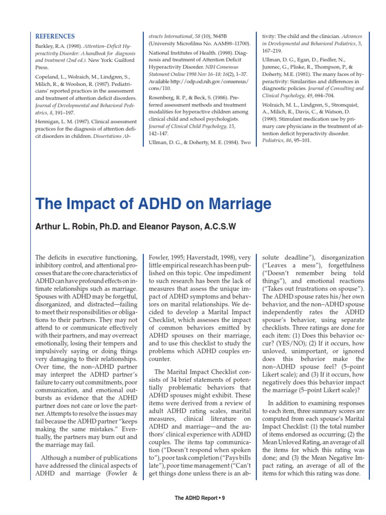 ADHD's Impact on Marriage Dynamics | PDF | Attention Deficit ...