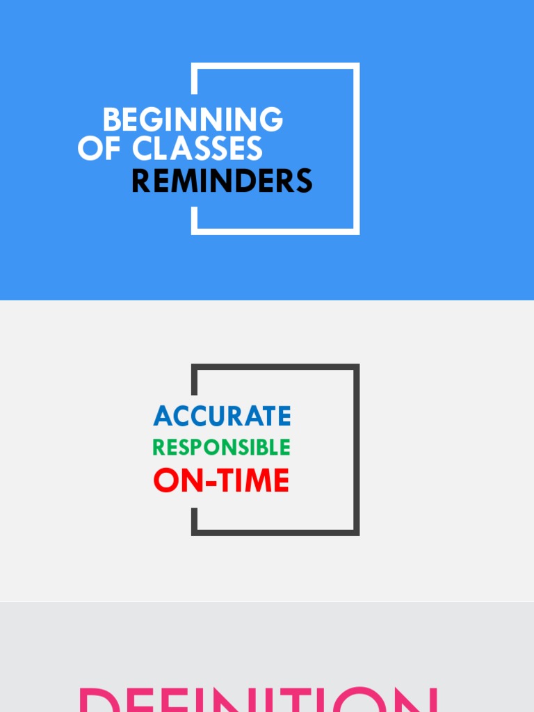 Of Classes Beginning: Reminders | PDF | Behavior Modification | Learning