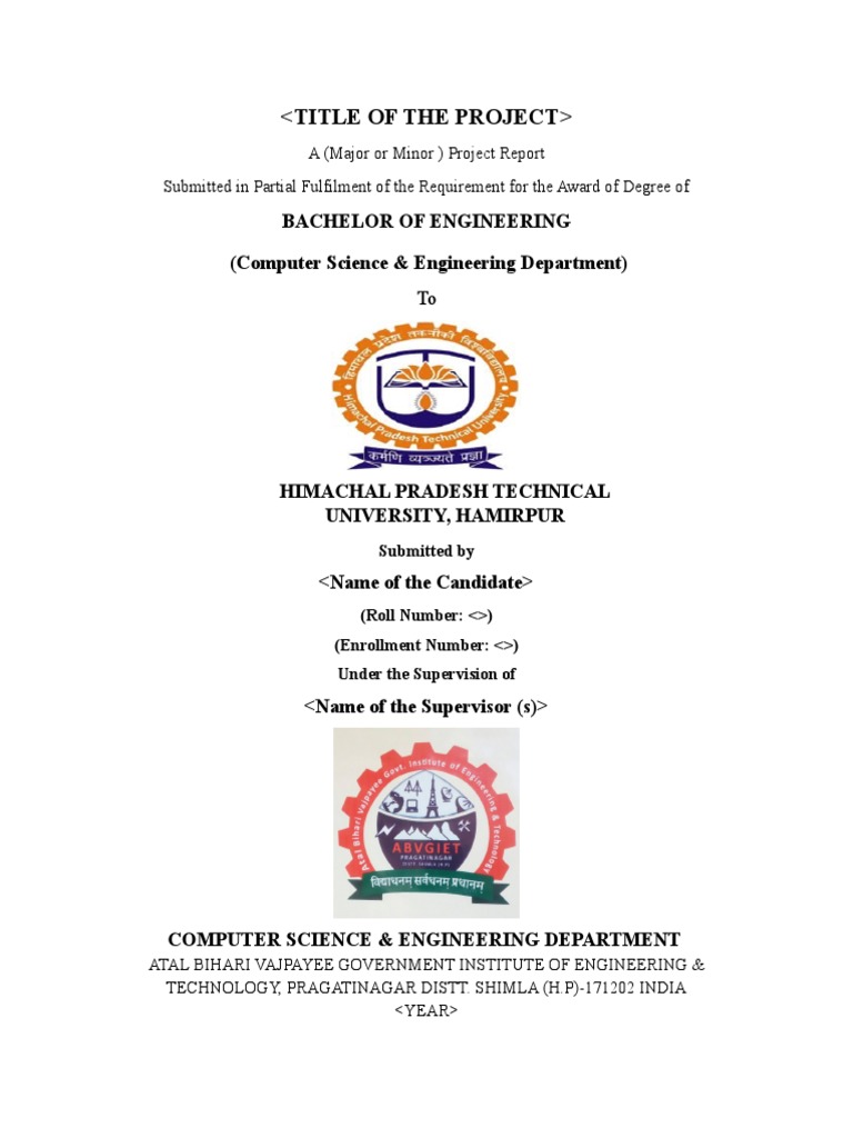 Project Report Format CSE DEPT | Download Free PDF | Citation | Computing