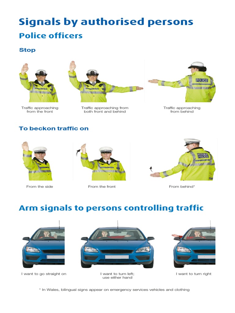 Police and Traffic Officer Hand Signals | PDF