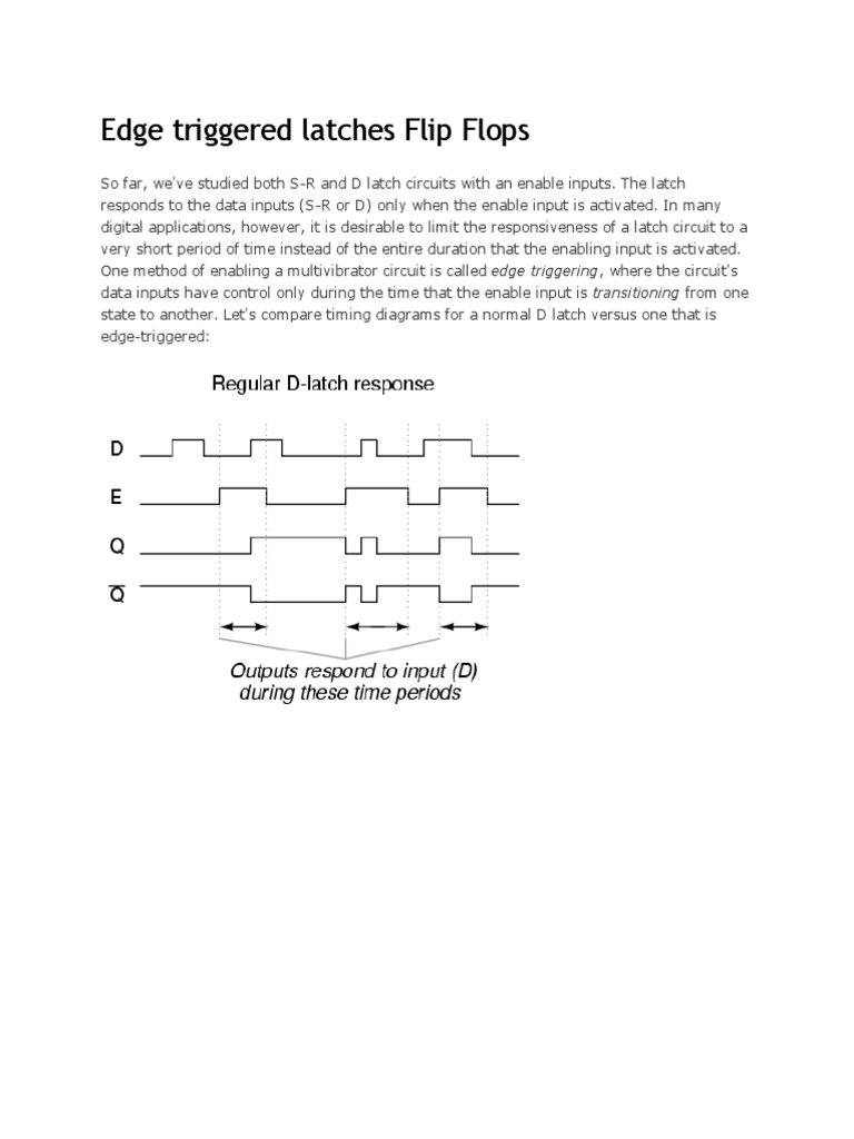 Edge Triggered Latches Flip Flops | PDF | Logic Gate | Electronic ...