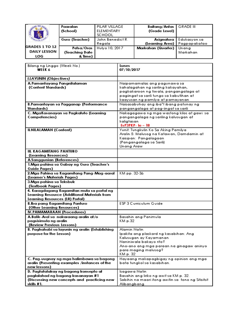Esp DLL Week 6 Day 1 | PDF