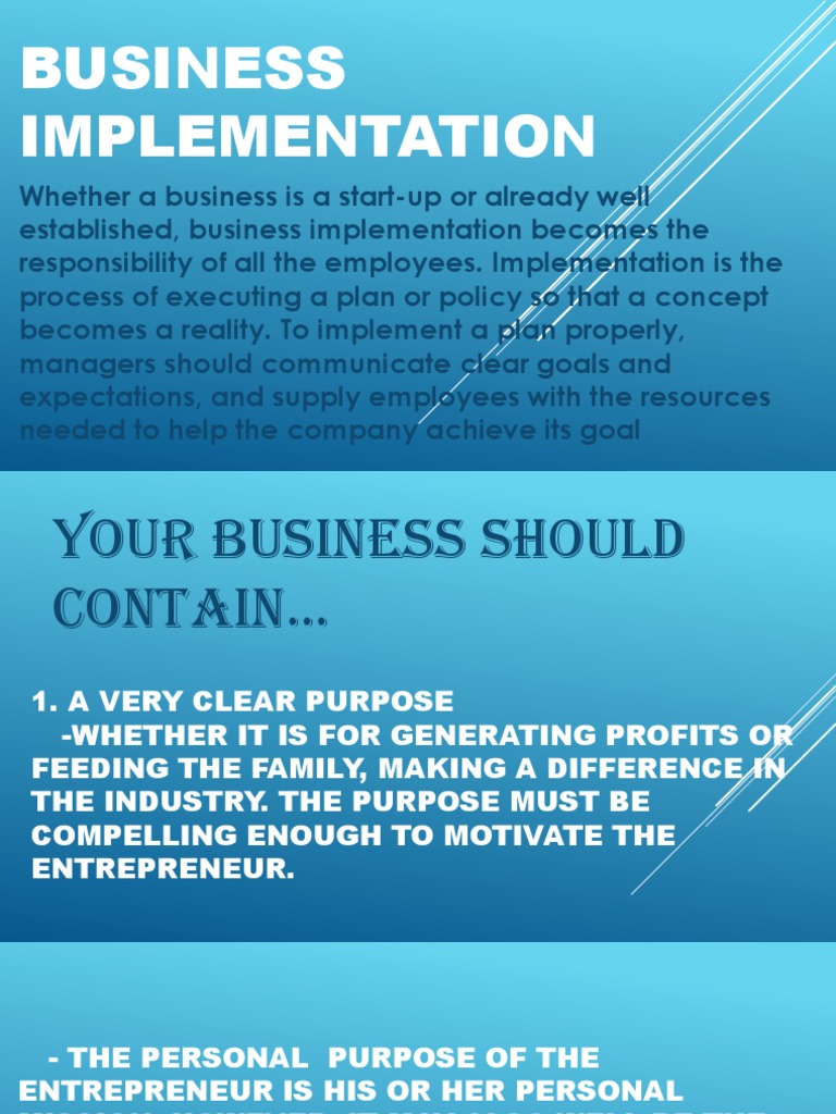 Business Implementation | PDF | Partnership | Business Plan