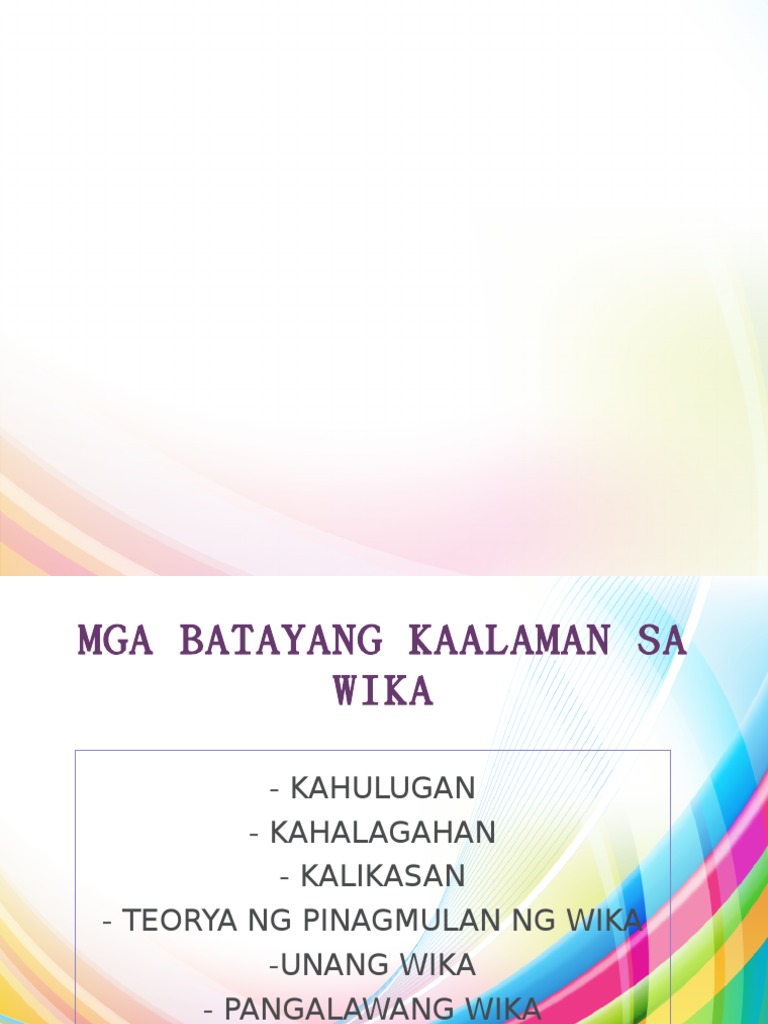 Wika, Dayalekto at Bernakular | PDF