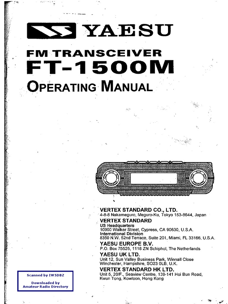Yaesu ft-1500m Manual | PDF