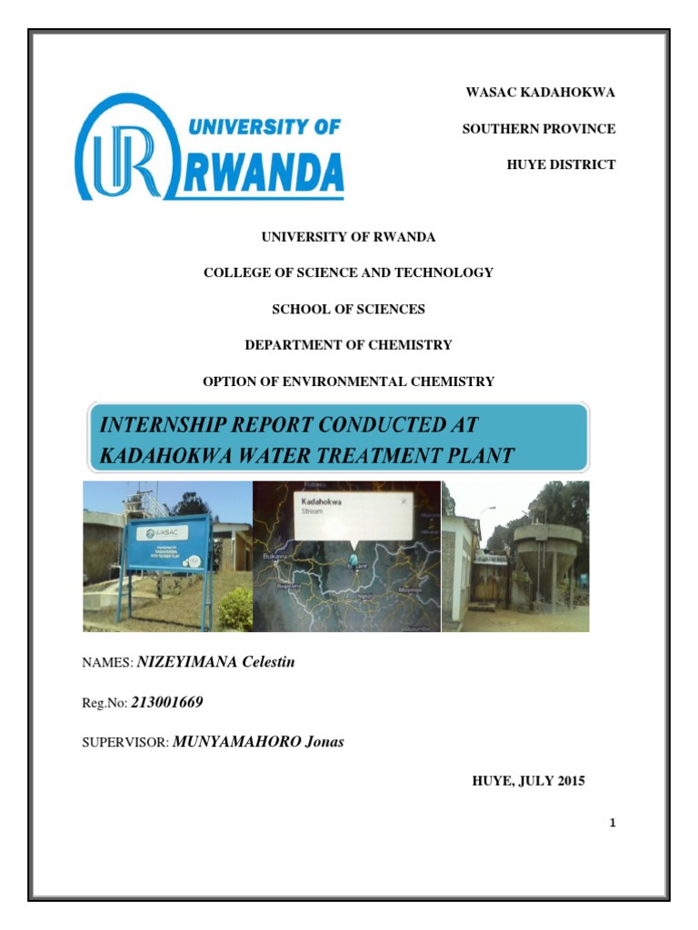 Internship Report at Kadahokwa Water Tre | PDF | Water Purification ...
