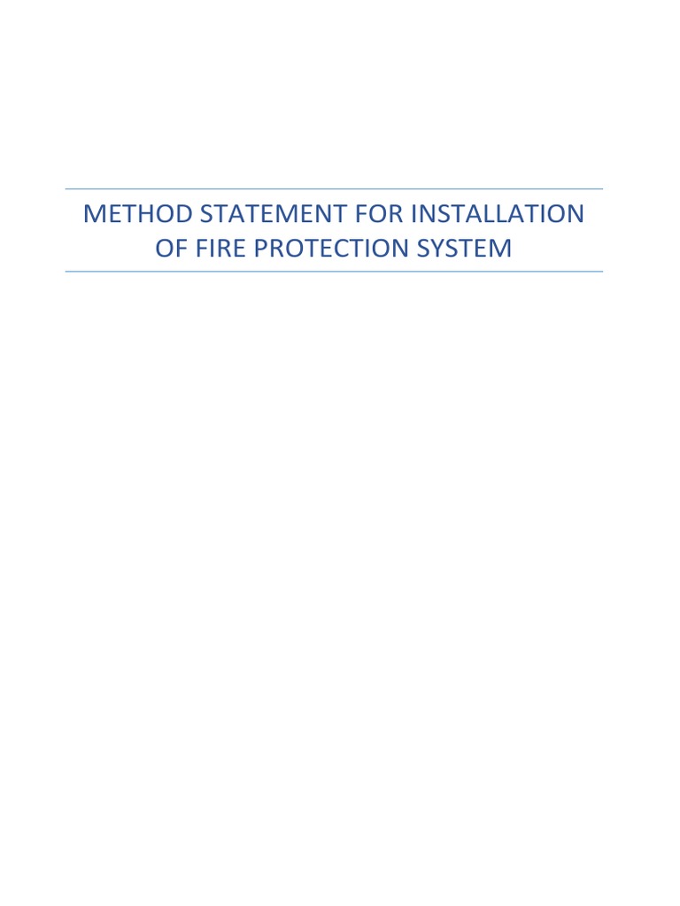 Fire Protection Method Statement | PDF | Valve | Plumbing
