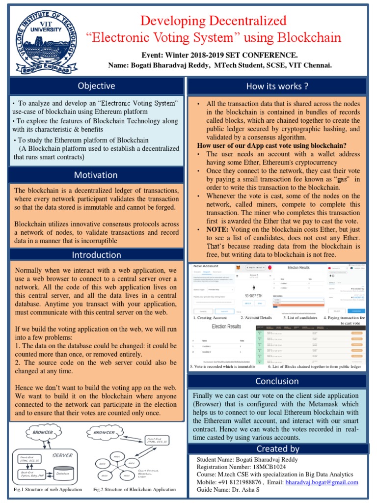 Decentralized Election Voting System Using Blockchain | PDF | Web ...