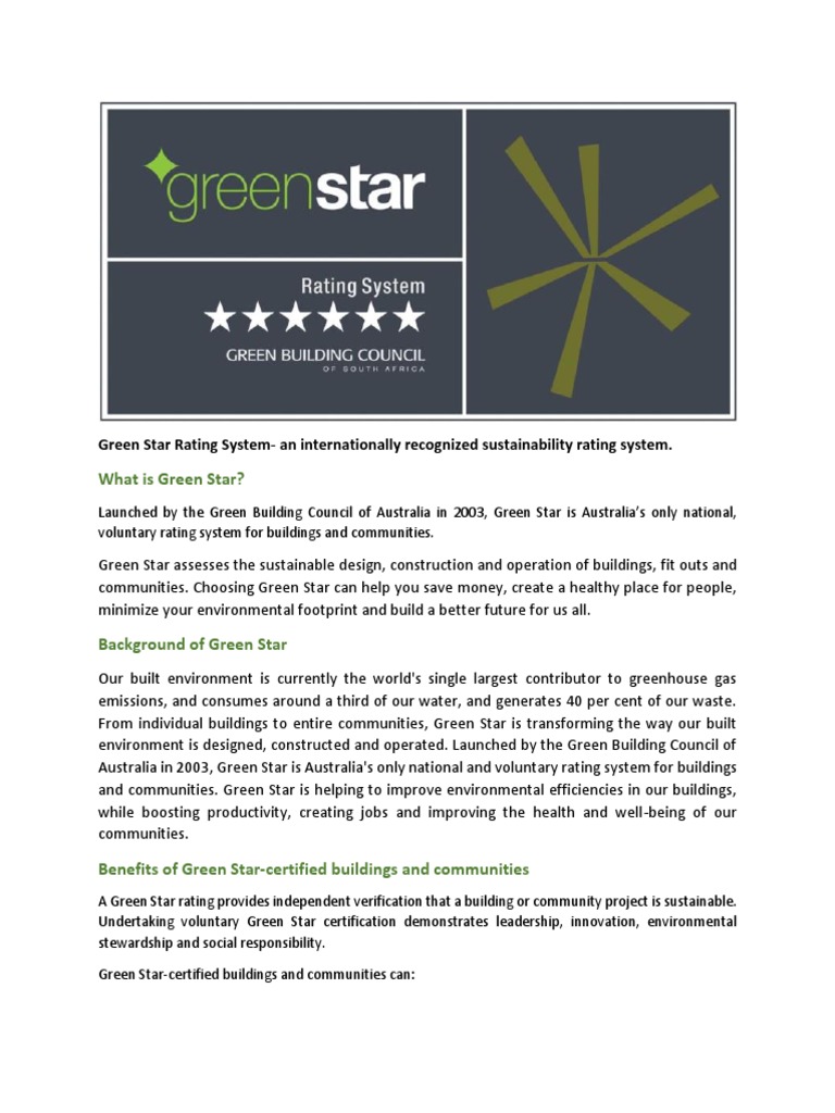 Green Star Rating System | Download Free PDF | Green Building ...