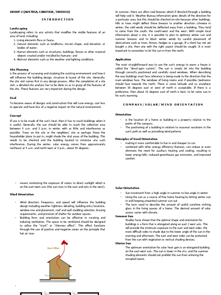 Landscape Design Site Planning Considerations | PDF | Wound | Sun