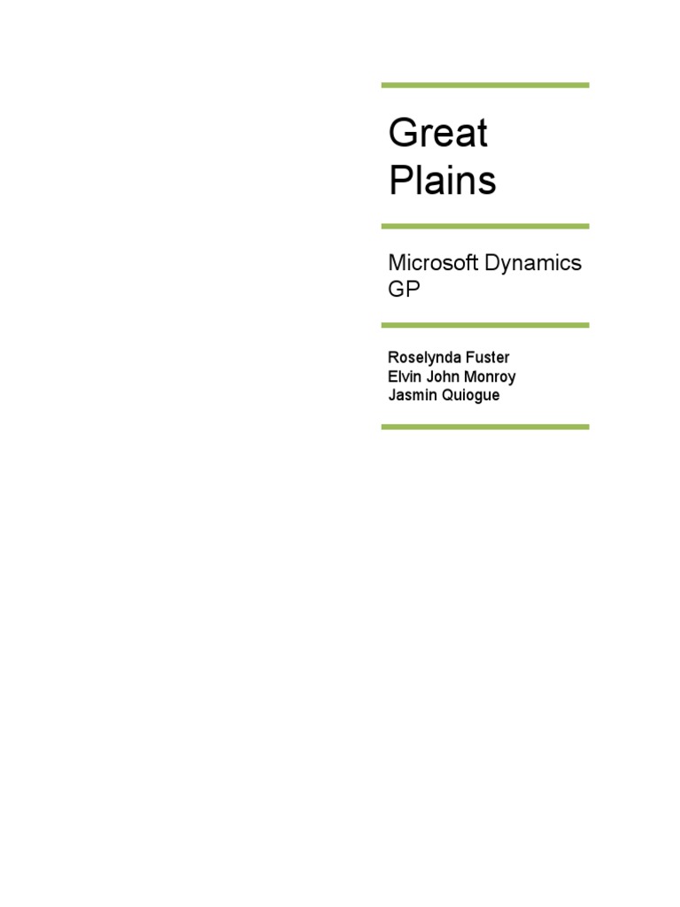Great Plains: Microsoft Dynamics GP | PDF | Accounts Payable ...
