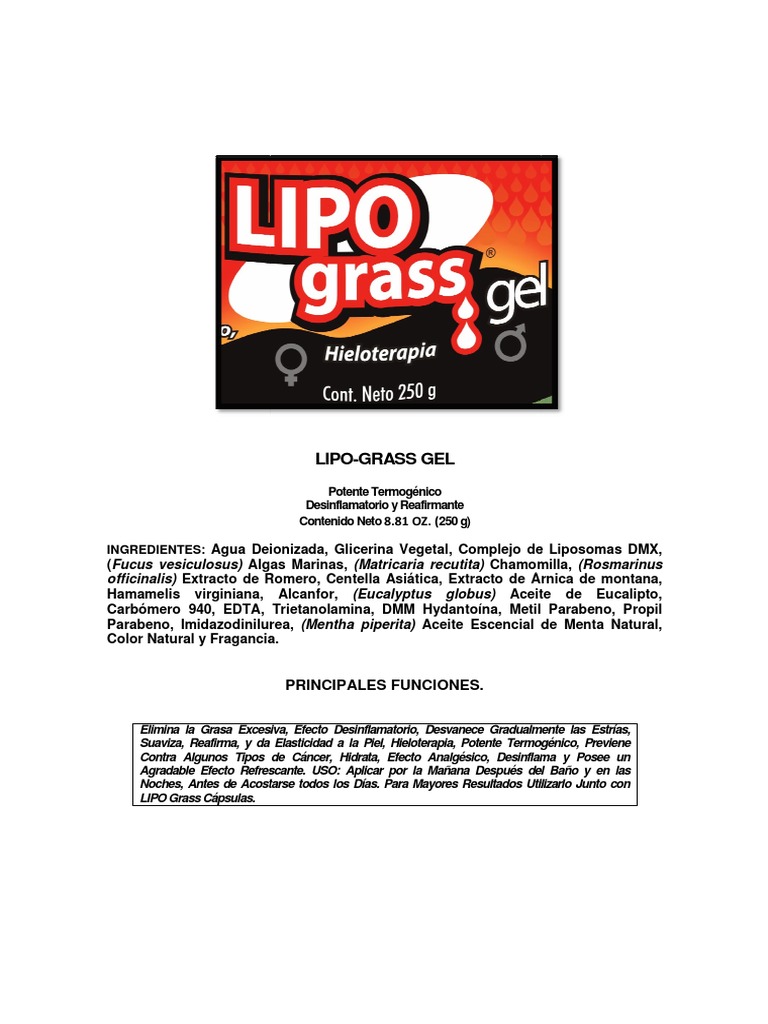 Efectos y Usos de Lipogras Capsulas | PDF | Glicerol | Algas