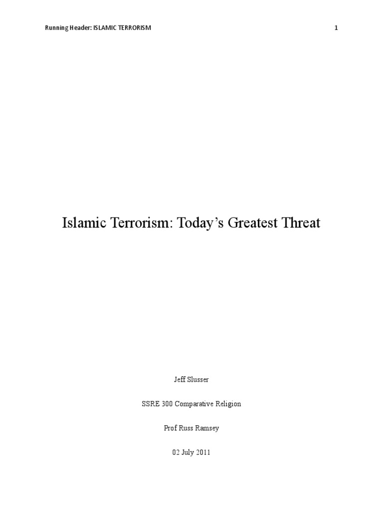 Religion Research - Paper Slusser 1 | PDF | Jihad | Jihadism