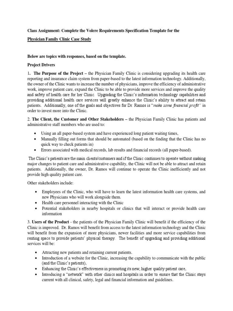 Volere Requirements Specifications Template | PDF | Electronic Health ...