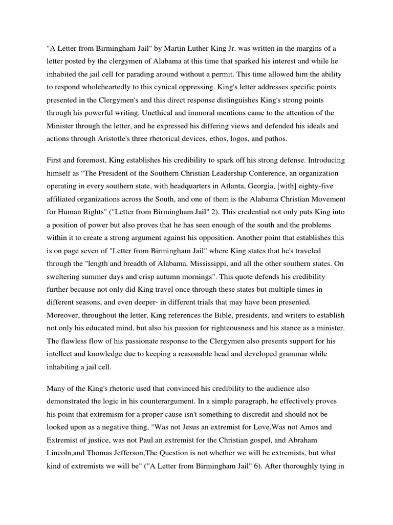 Letter From Birmingham Jail | PDF