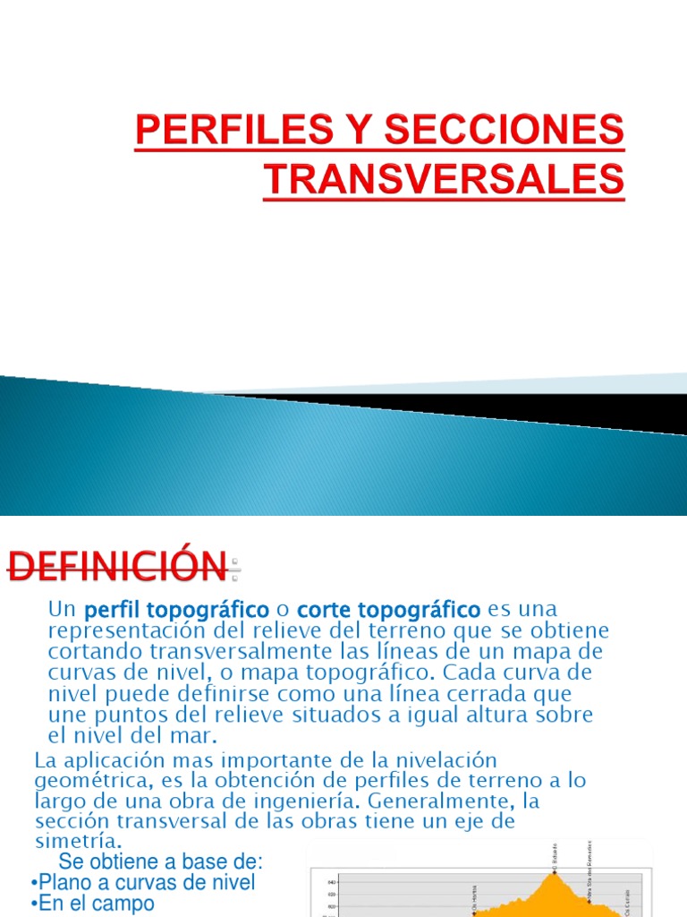 Perfiles y Secciones Transversales | PDF | Línea de contorno | Topografía