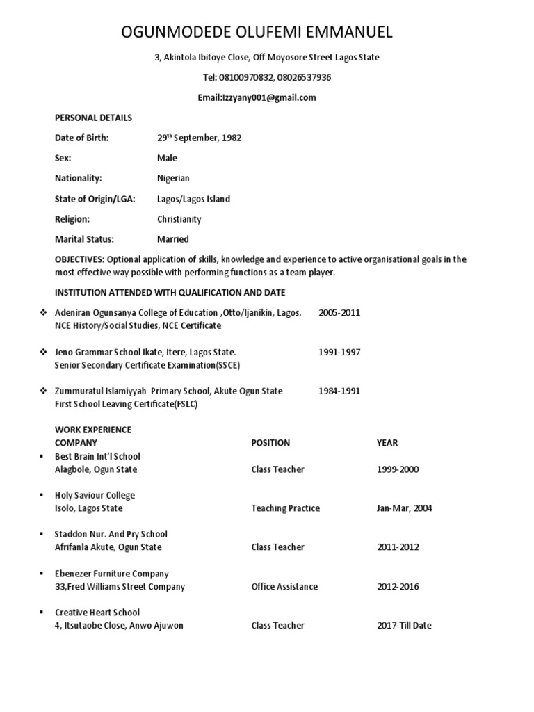 Ogunmodede Olufemi Emmanuel | PDF | Change | Teachers