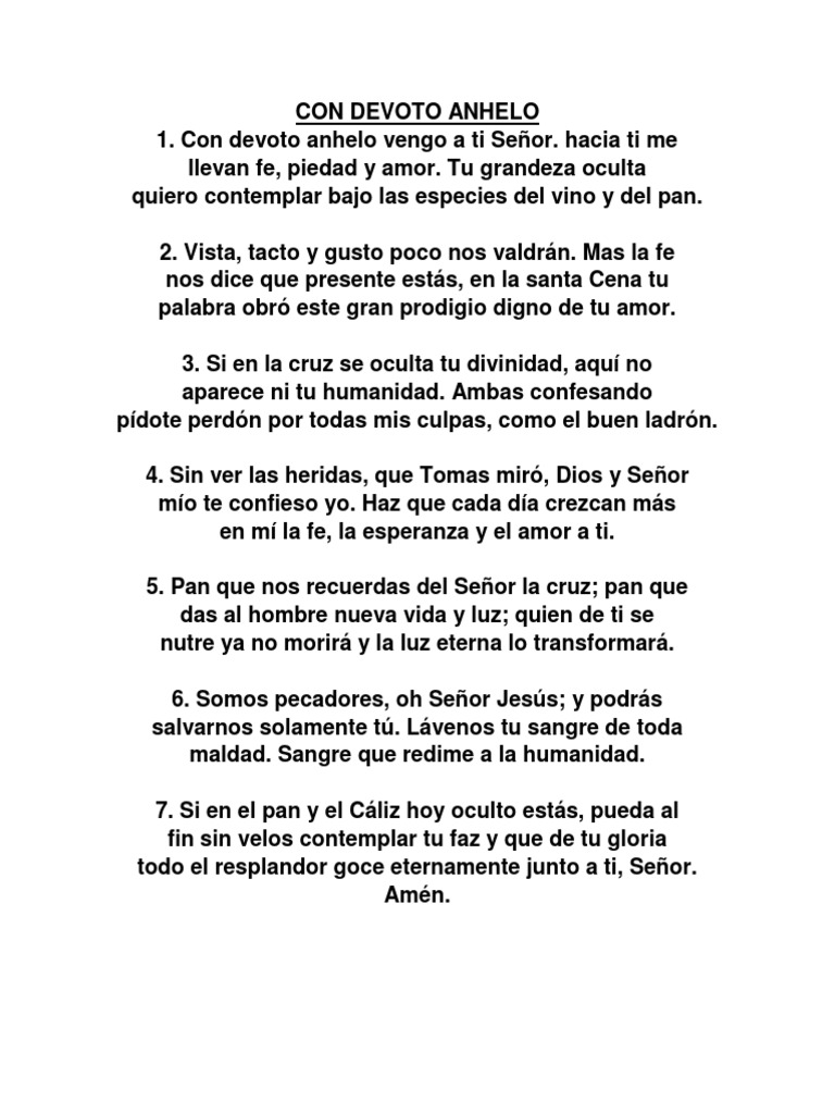 Con Devoto Anhelo | PDF | eucaristía | Dios