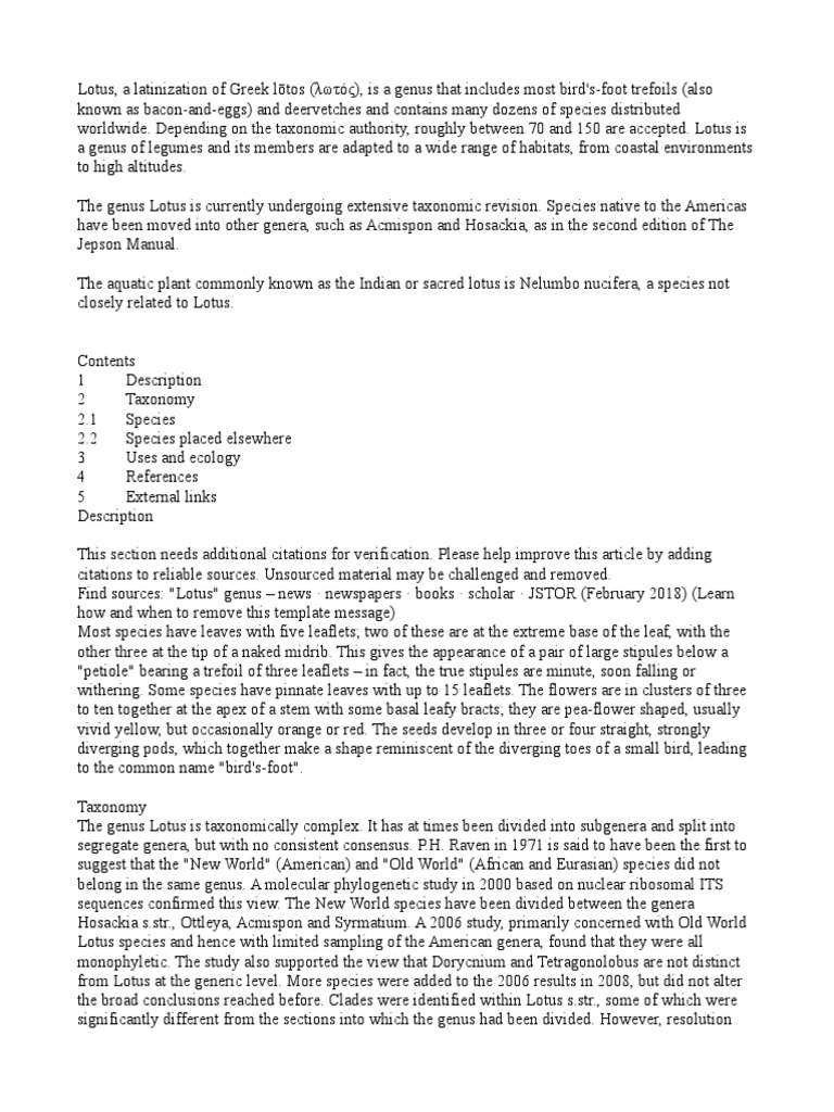 Lotus | PDF | Plants | Organisms