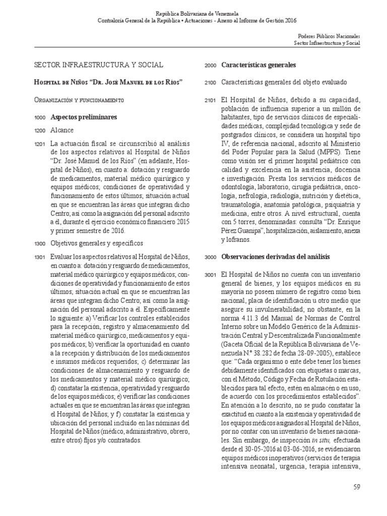 Informe JM de Los Rios | PDF | Hospital | Venezuela