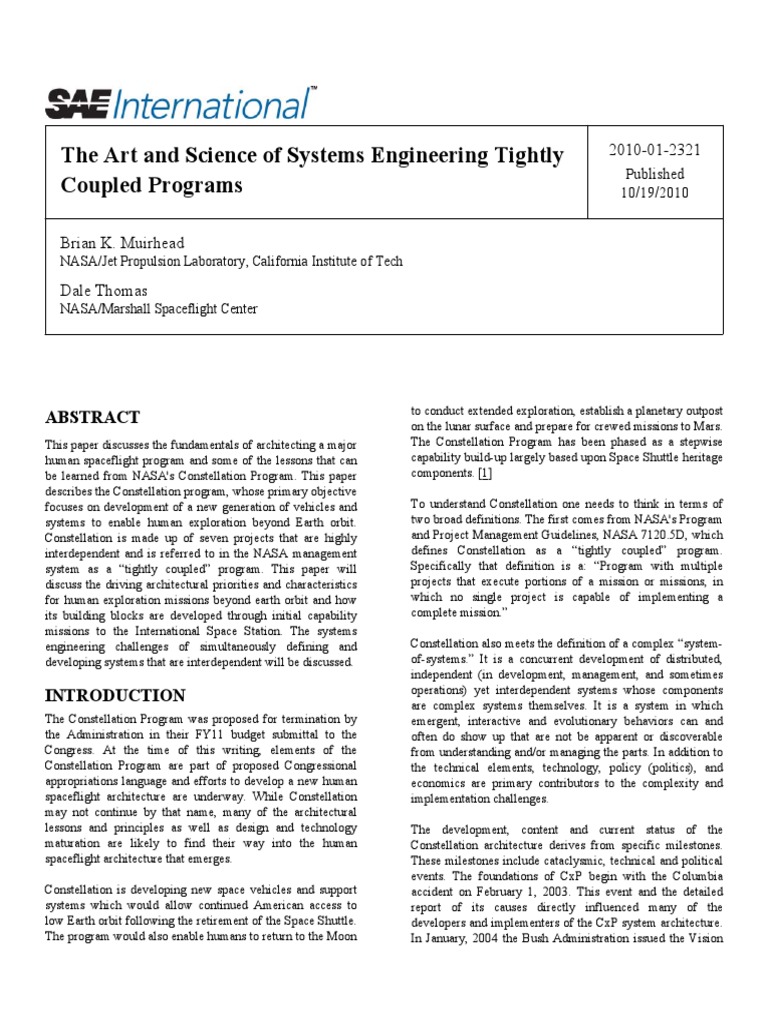 Ares-Constellation Fact Sheet For Lunar Missions | PDF | Orion ...
