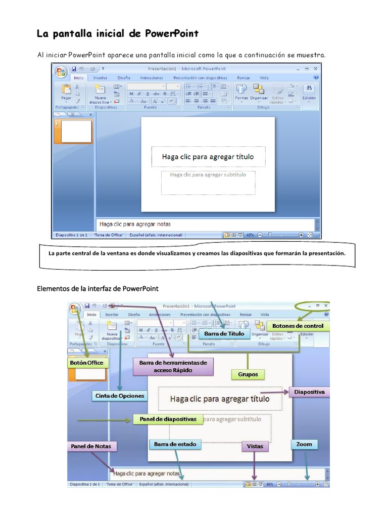 Introducción a la interfaz de usuario de PowerPoint | PDF | Microsoft ...