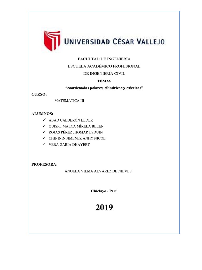 Informe Mate Arreglado | PDF | Esfera | Sistema coordinado