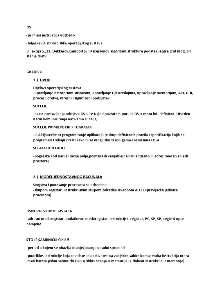 Operacijski Sustavi Uvod | PDF