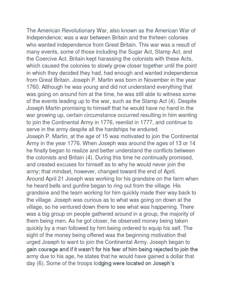 Essay On The American War of Independence | PDF | American ...