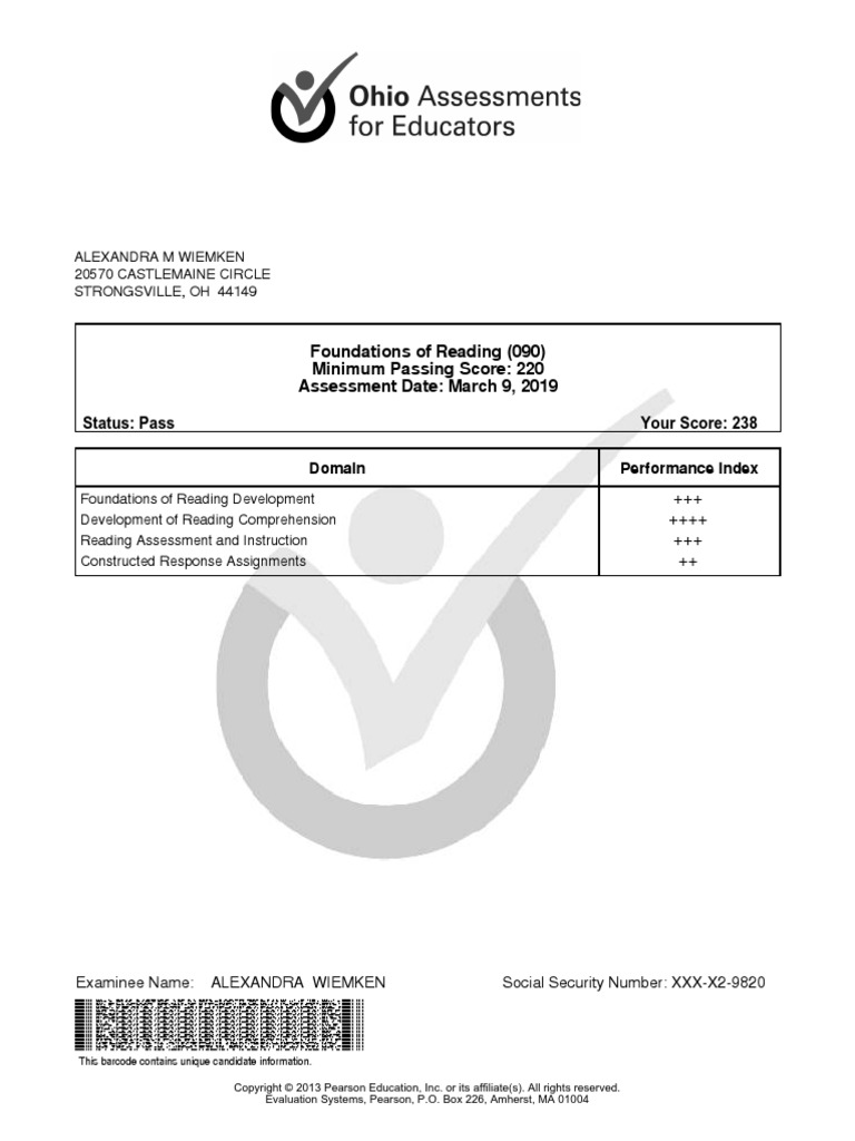 Oae Foundations of Reading | PDF | Multiple Choice | Test (Assessment)