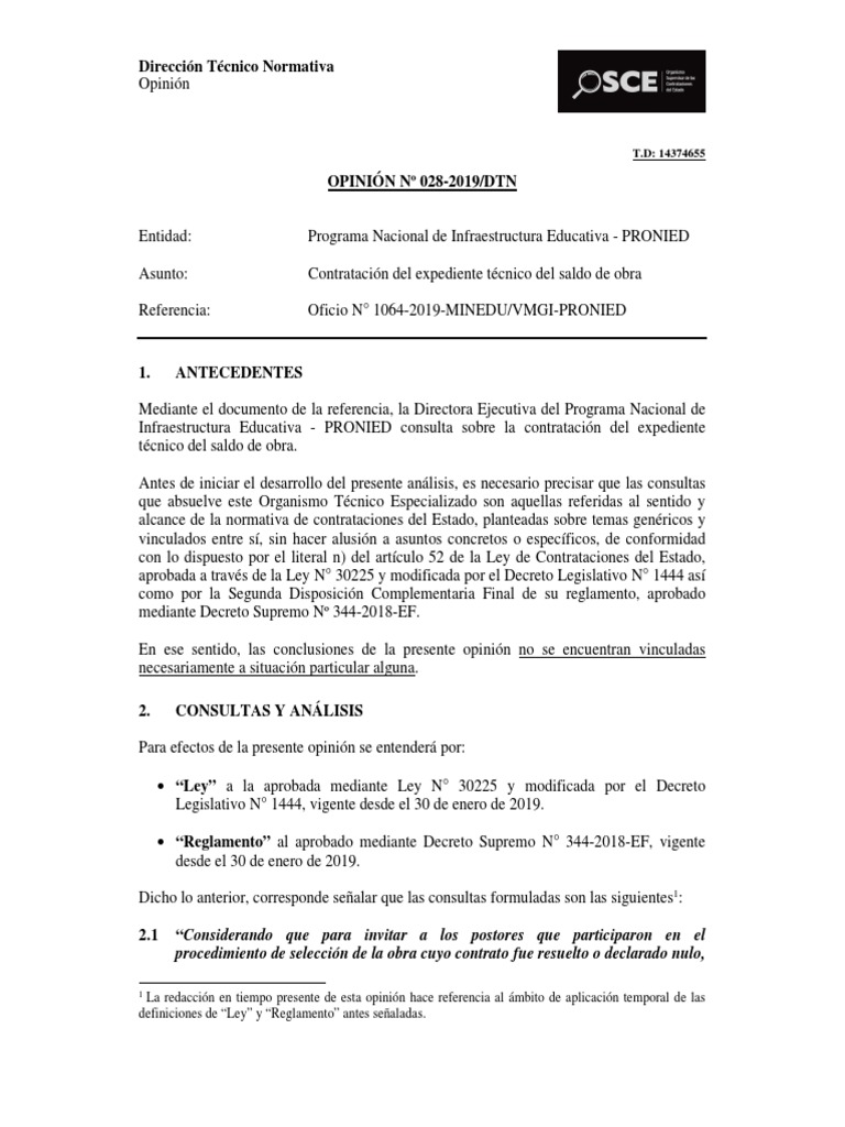 Opinion Osce 028-19 | PDF | Regulación | Instituciones sociales