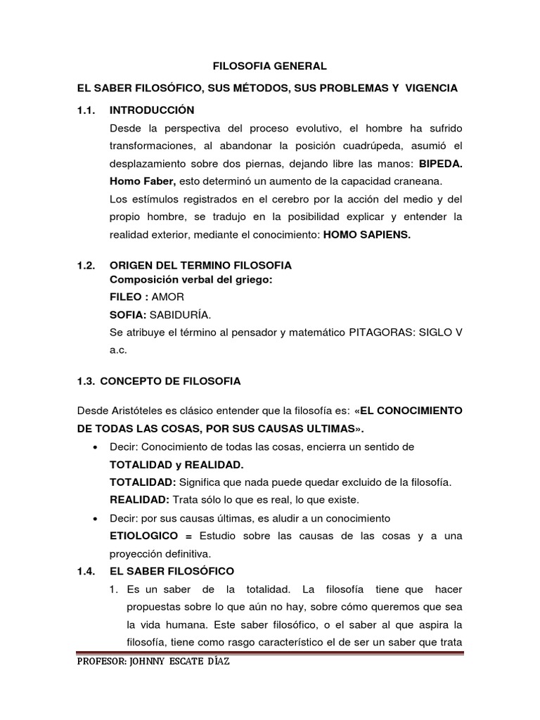 Tema 4. - Filosofia General El Saber Filosofico | PDF | Razón ...