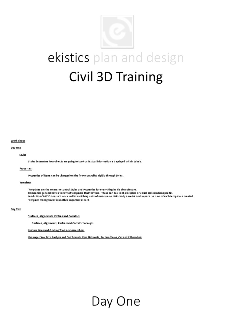 Civil 3d Training | PDF | Auto Cad | Autodesk