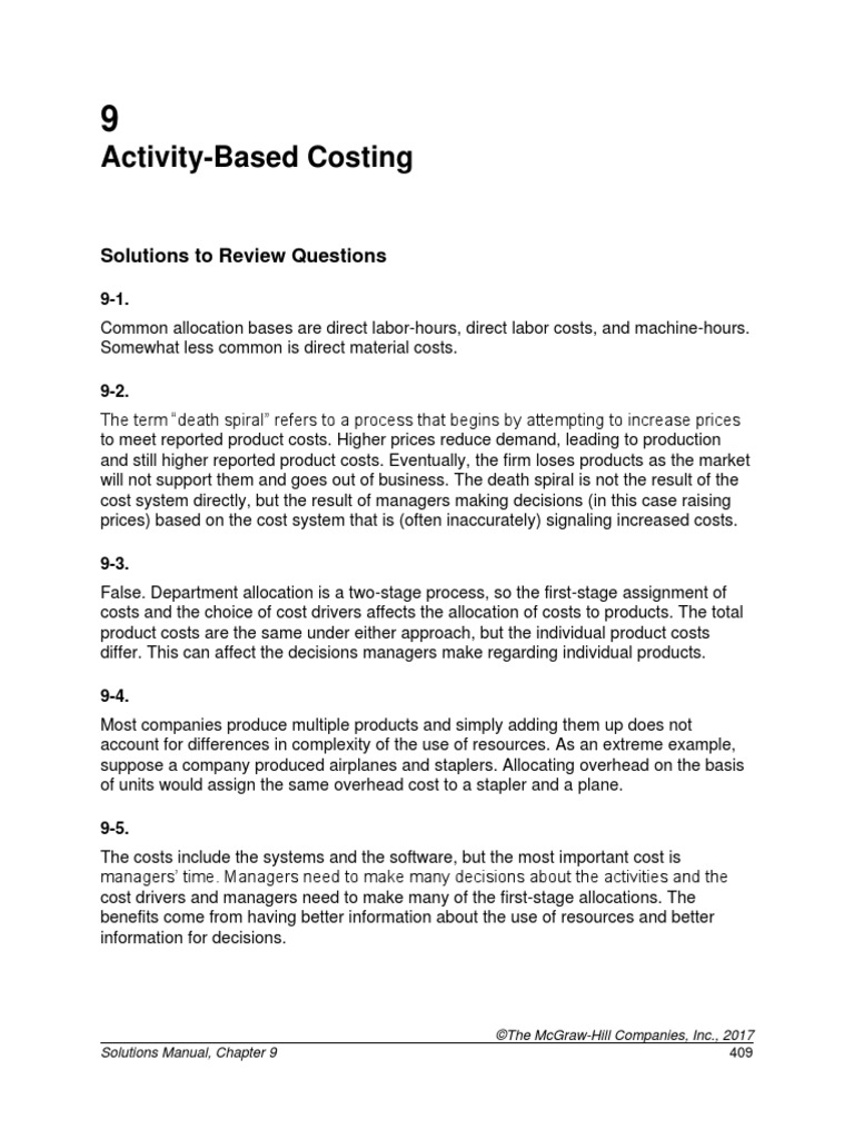 SM Ch09 5e | PDF | Cost Accounting | Cost