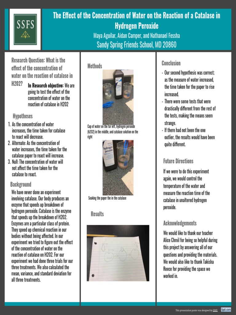 Catalase Data Poster | PDF | Catalase | Hydrogen Peroxide
